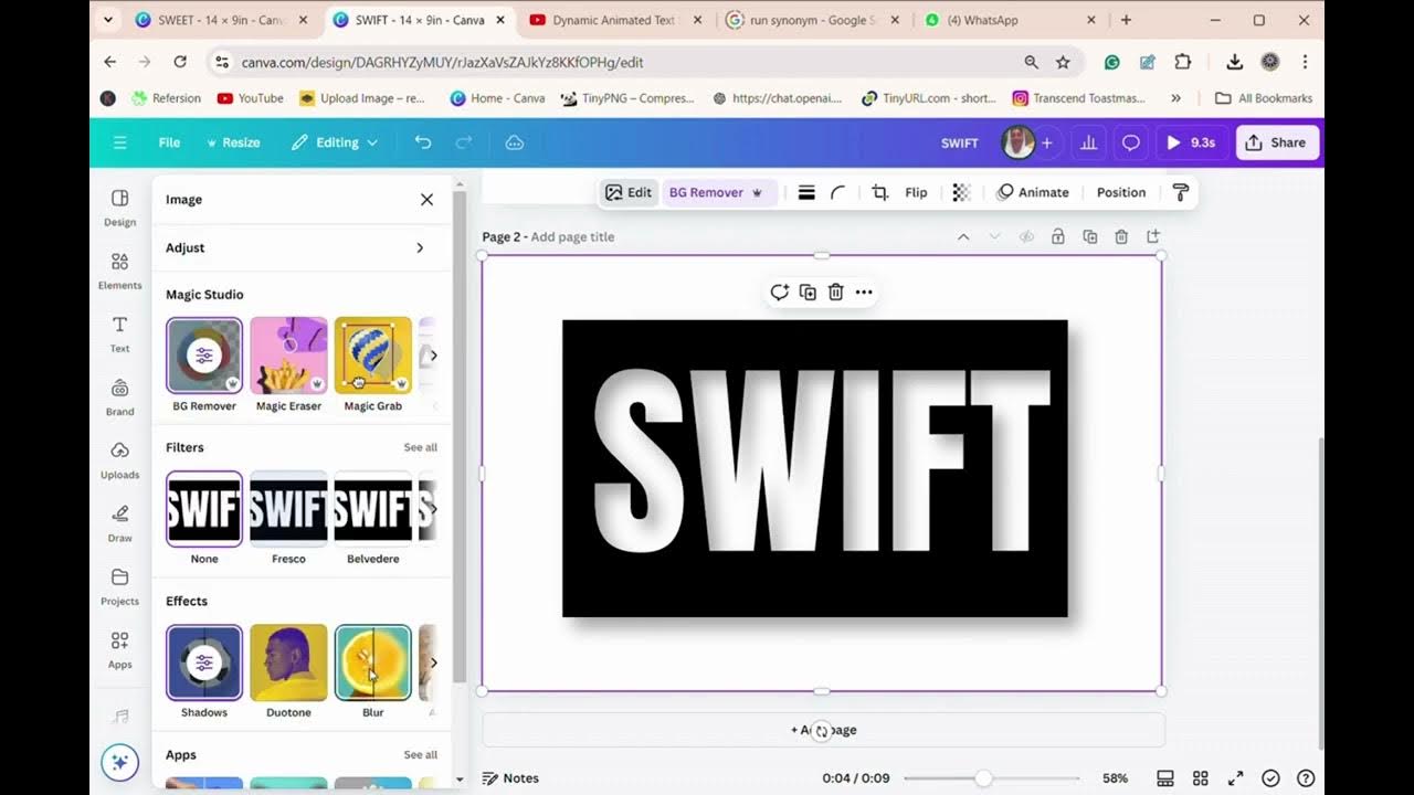 Text Motion Slide Design Tutorial in Canva - YouTube