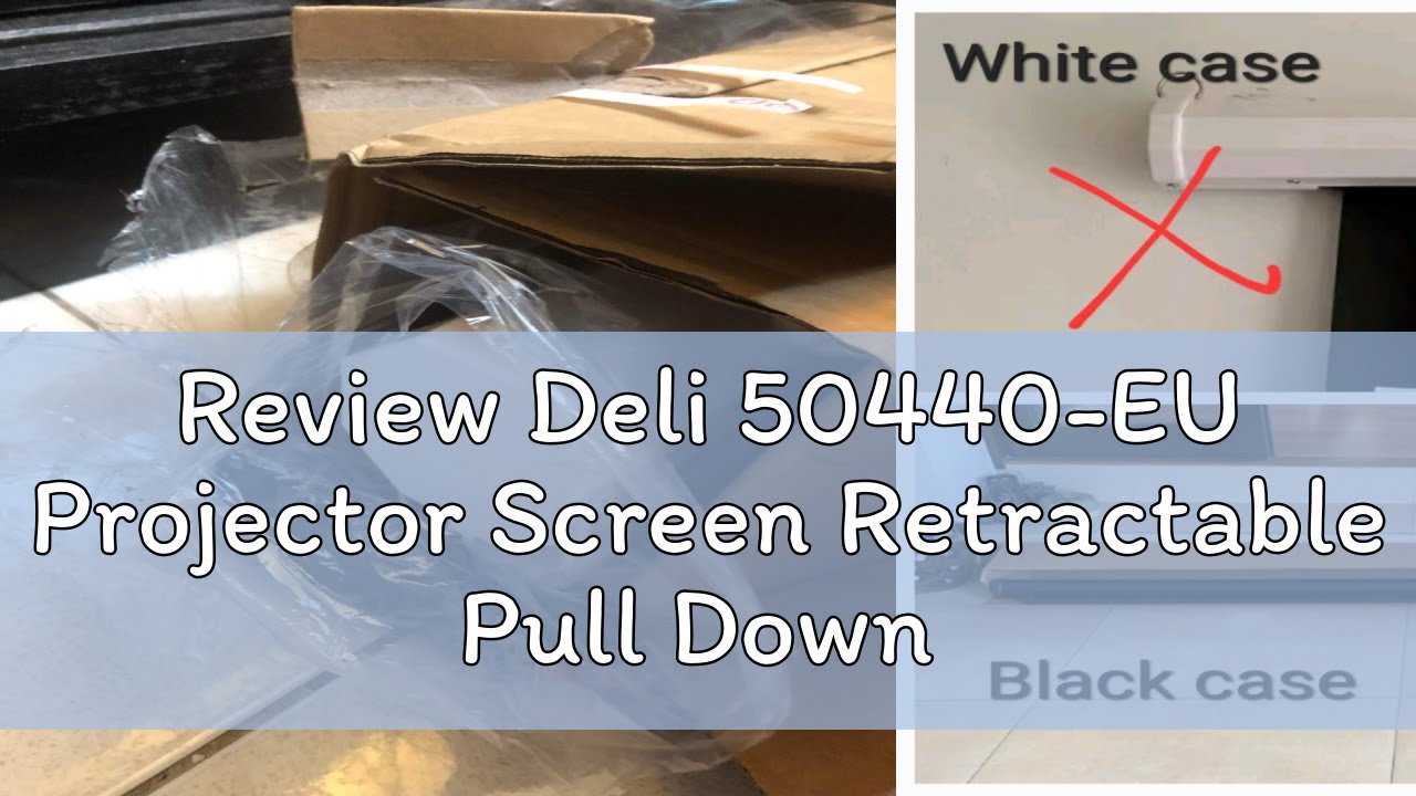 Review Deli 50440-EU Projector Screen Retractable Pull Down HD ...
