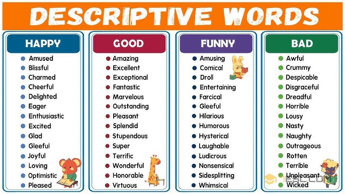 Adjectives Words List
