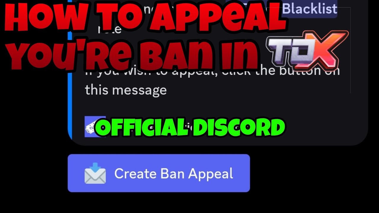 HOW TO APPEAL BAN IN TDX DISCORD SERVER! (ROBLOX TOWER DEFENSE X) - YouTube