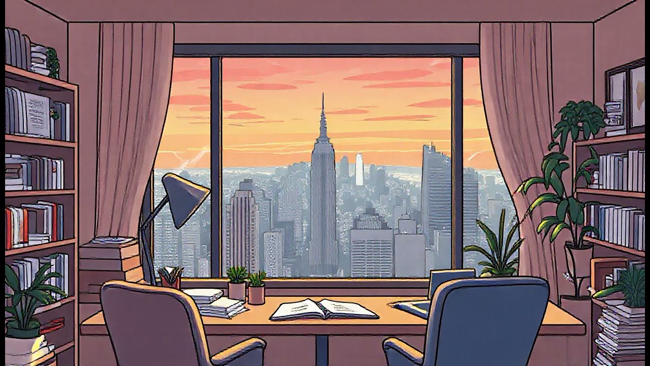 Lofi Beats for Focus/Deep Learning: Study Room with New York View ...