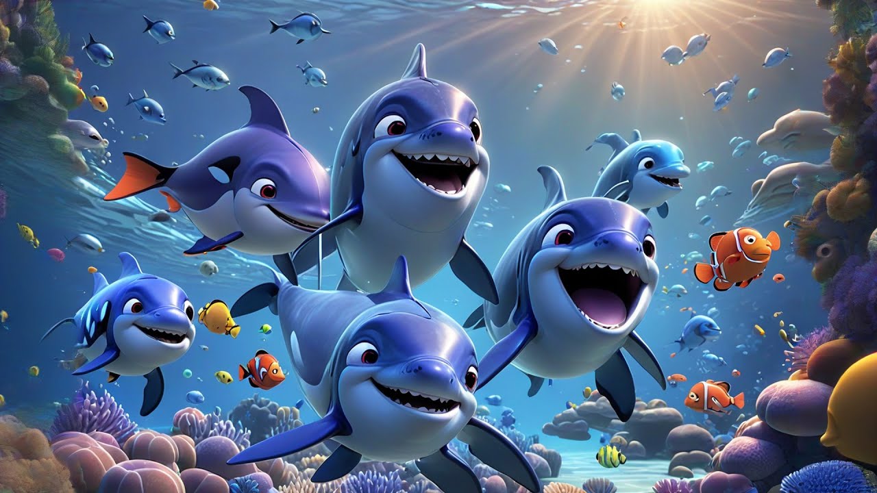 Seven Dancing Dolphins Jump for Joy | Ocean Animal Song for Kids ...