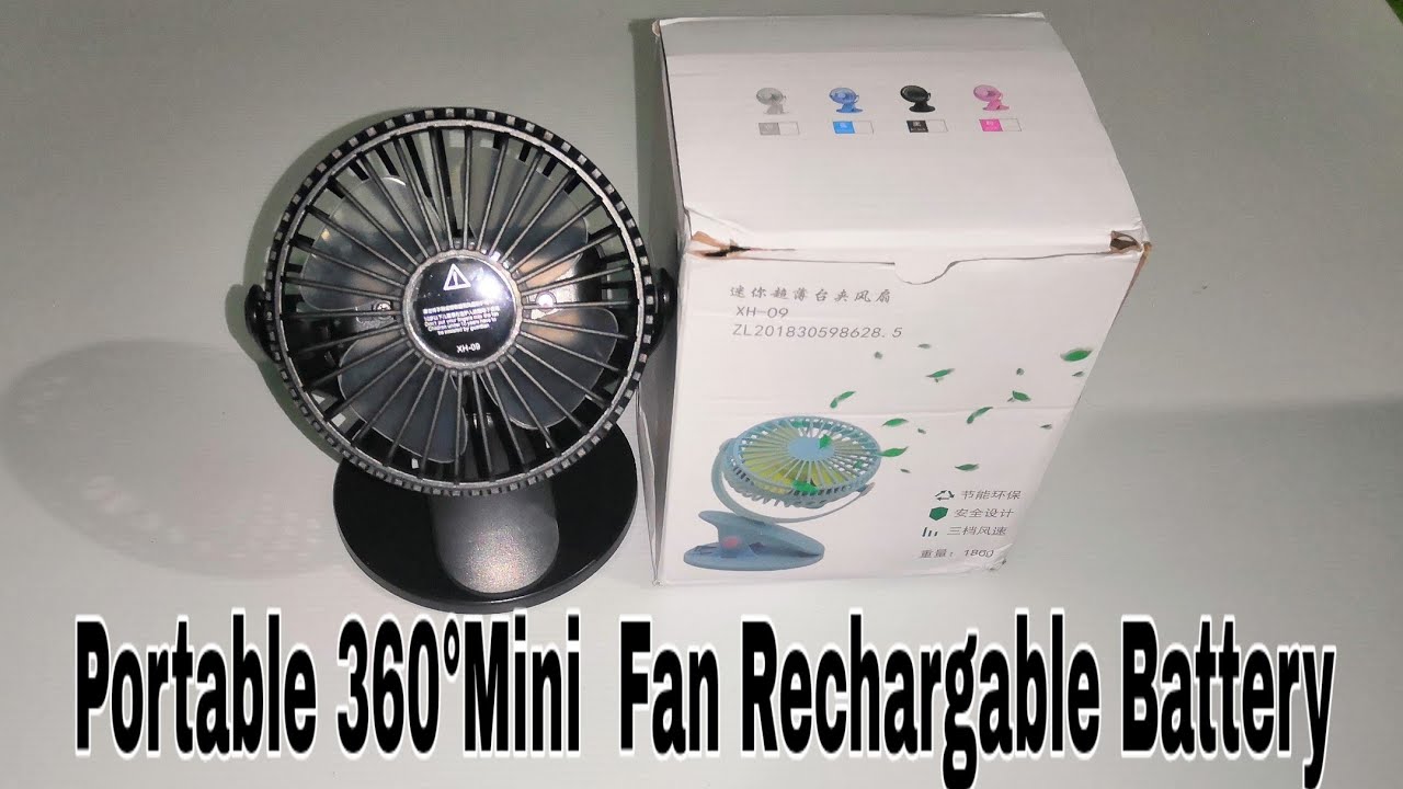 Unboxing Portable 360°Mini Fan Rechargable Battery - YouTube