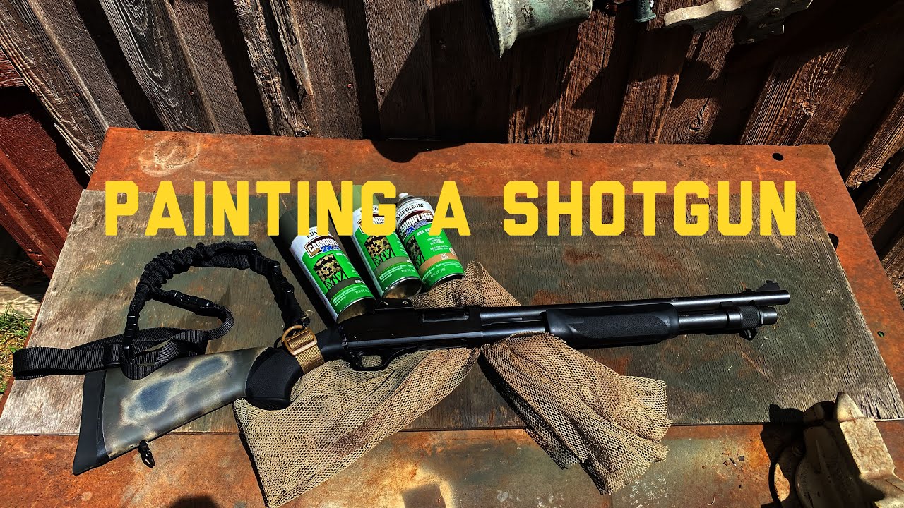 Camo Painting my Shotgun - YouTube
