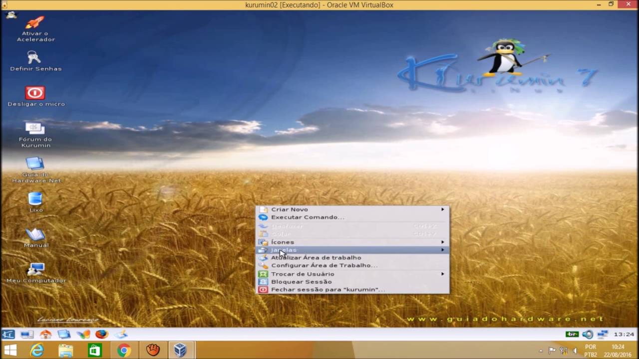 Instalação do Kurumin na máquina virtual. - YouTube