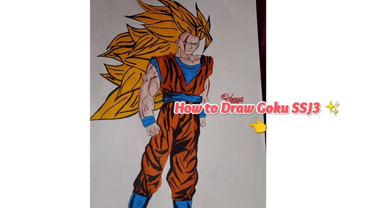 how to draw Goku SSJ3 🥂. Made By FINE ART 03 - YouTube