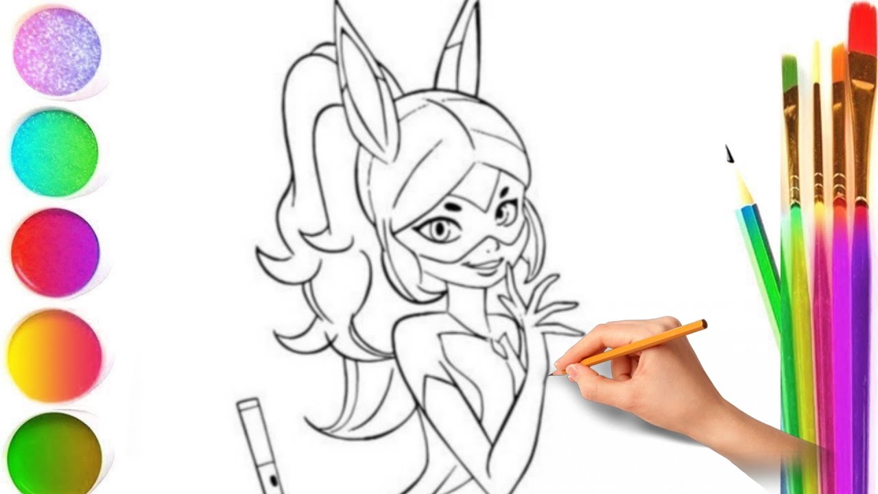 How to Draw Rena Rouge from Miraculous Ledybug.Wie man Rena Rouge von ...