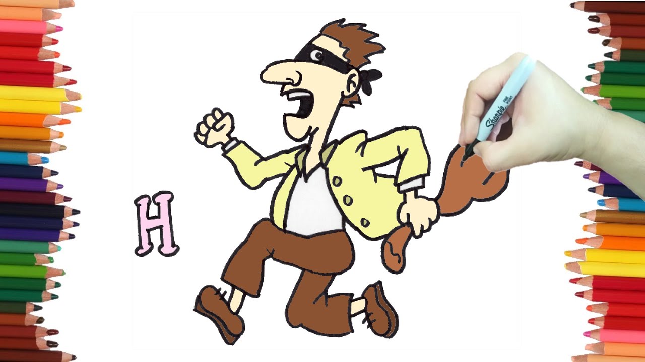 How to draw easily A THIEF step by step - YouTube