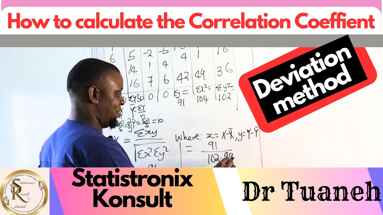 Correlation Coefficient - The Deviation Method. #correlation - YouTube