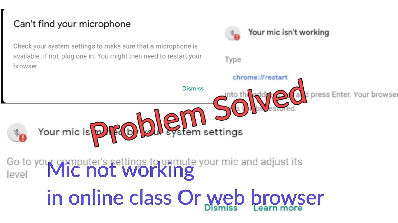 Microphone not working in online class and in Google chrome | Mic not ...