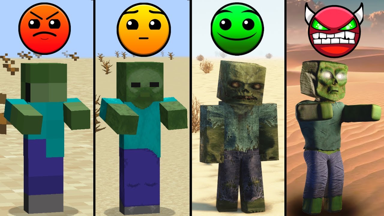 zombie physics with different emoji in Minecraft - YouTube