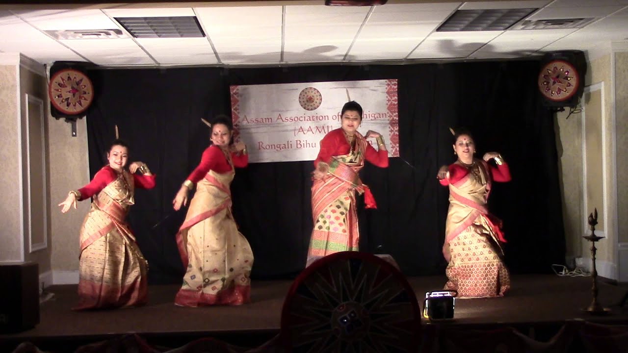 Bihu Dance 4m Ladies of Assam Association of Michigan:on Papon 's Mohor ...