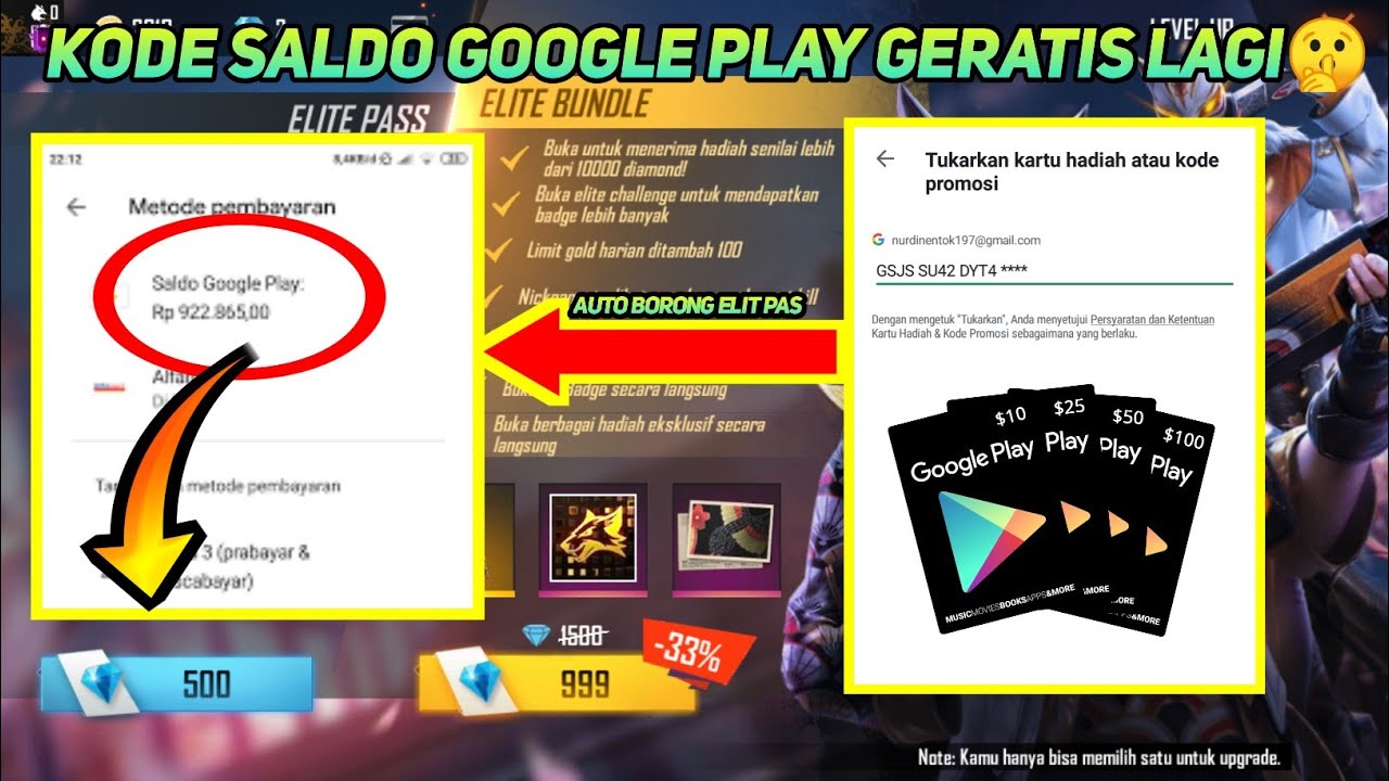 Kode Redeem saldo google play geratis terbaru! | auto borong elit pas ...