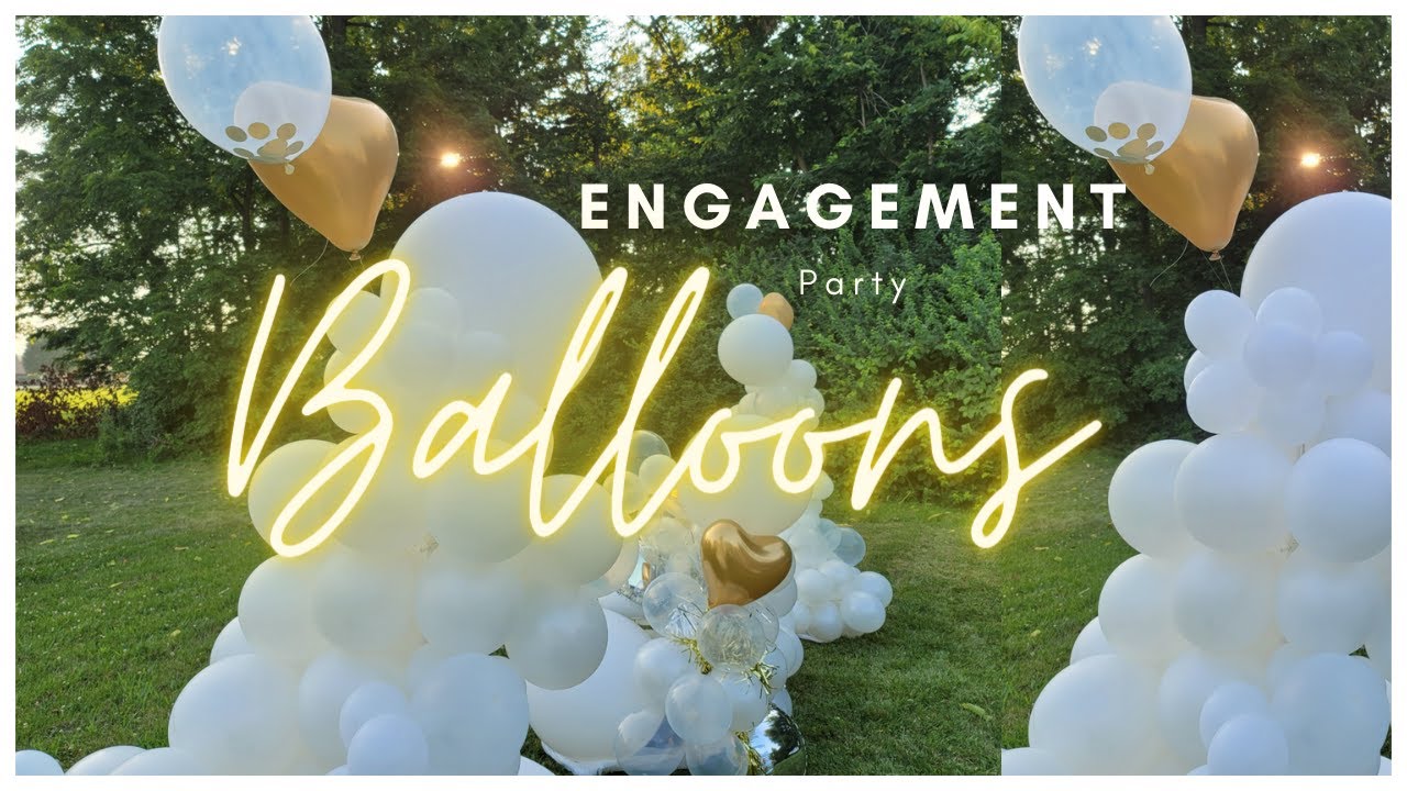 White balloon decoration for engagement party | Round balloon arch fail ...