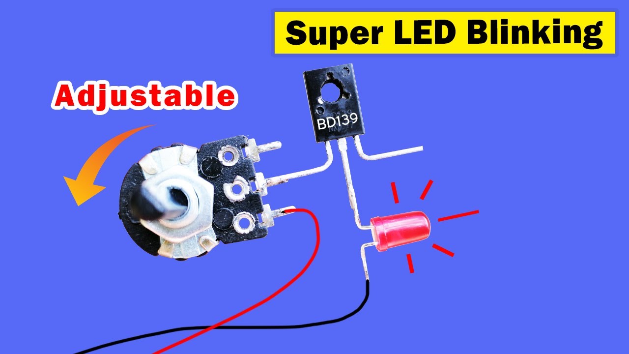 Super LED blinking with BD139 Transistor, Science project with ...