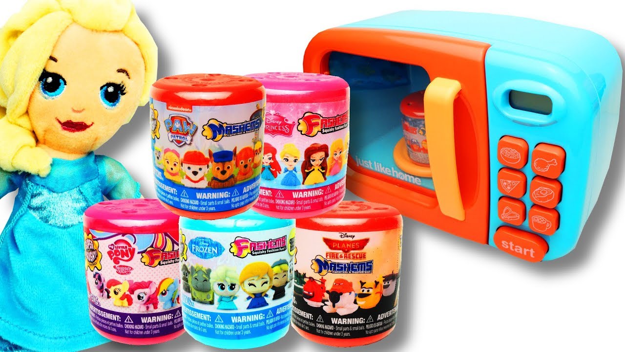 Toy Microwave Oven with Mashems and Fashems Disney Frozen Princess ...