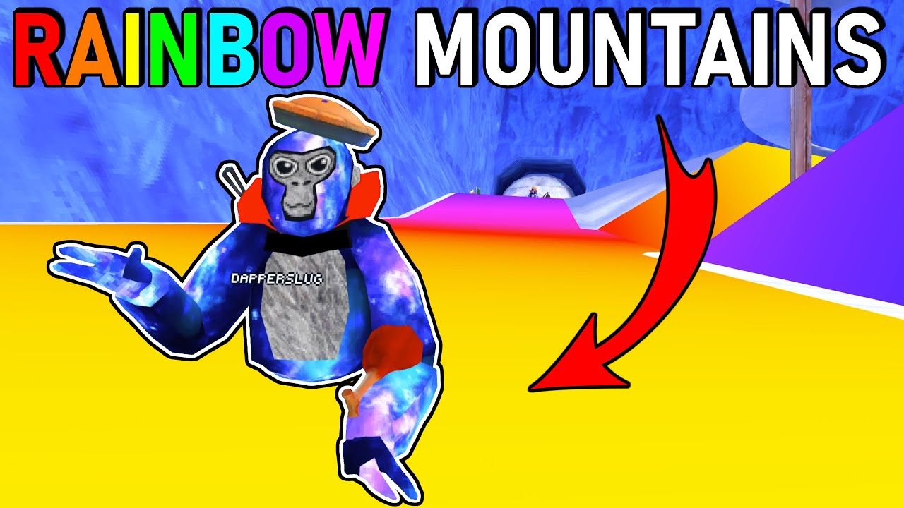 Turn MOUNTAINS into RAINBOW ROAD in Gorilla Tag VR??? (New Rainbow Ice ...