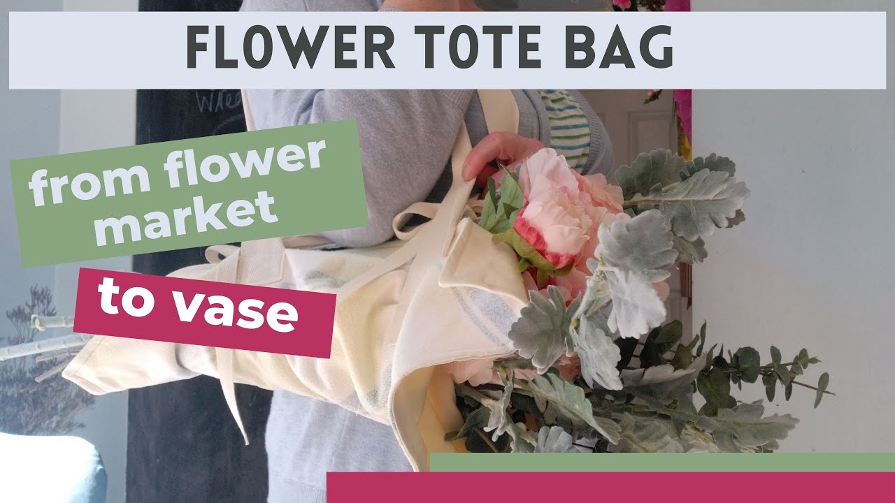DIY flower carrying tote bag - YouTube