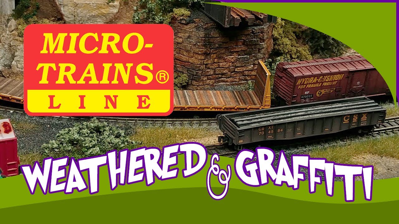 Micro-Trains Line | Z Scale Weathered And Graffiti Rolling Stock - YouTube