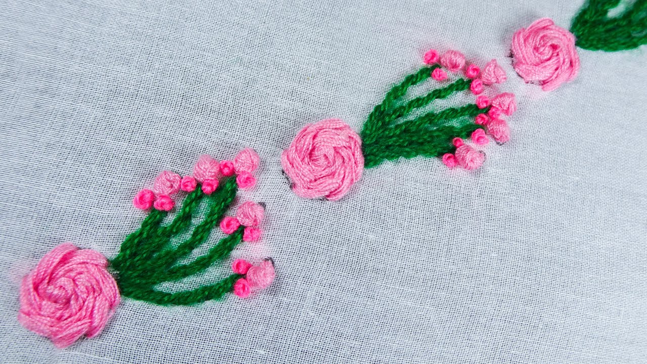 Hand Embroidery simple but beautiful border line design with easy ...