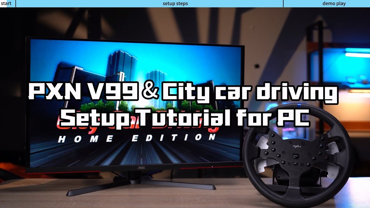 PXN V99 Gaming Steering Wheel & PC City Car Driving Setup Tutorial.#pxn ...