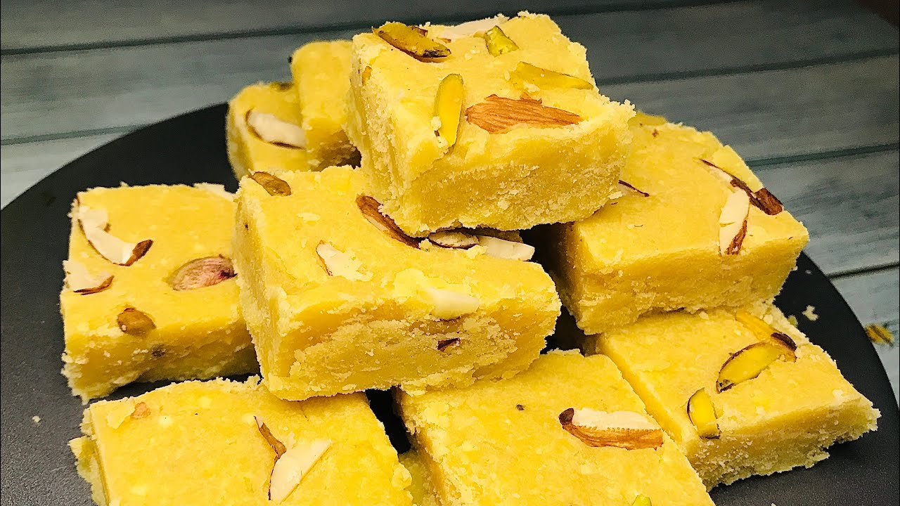 Besan Milk Cake Recipe | Besan Barfi with milk powder | Diwali Sweet ...