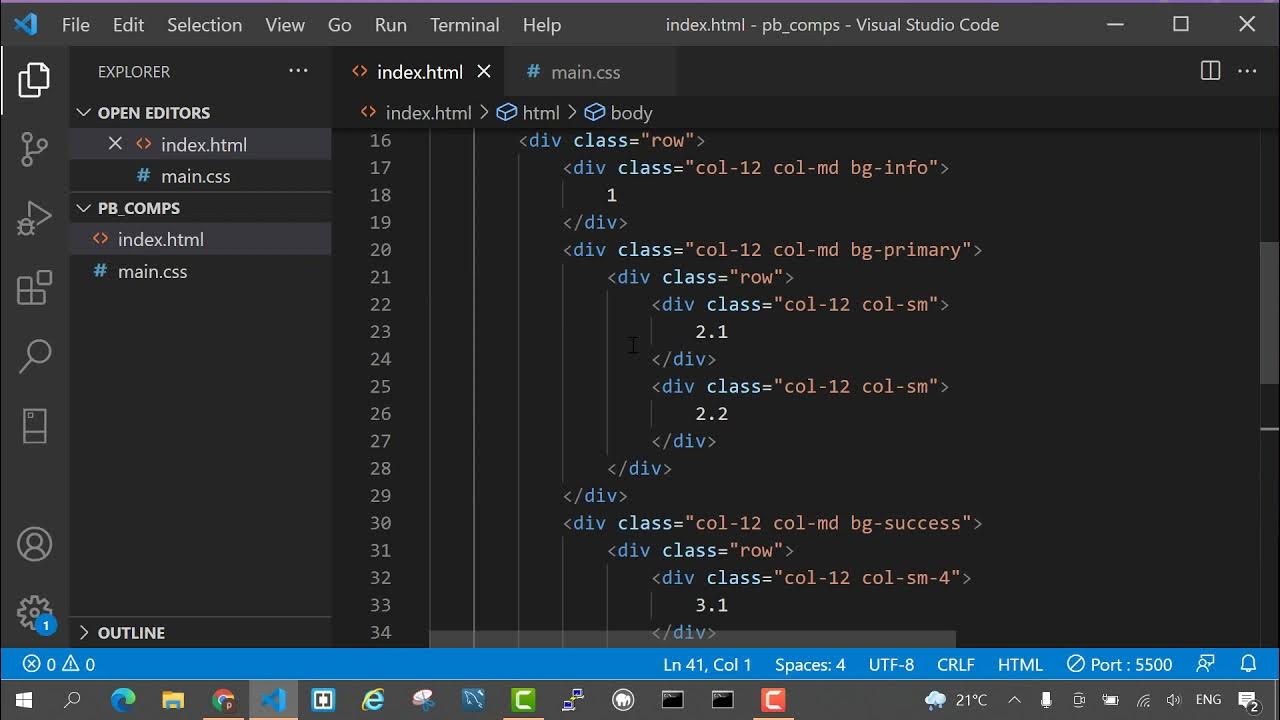 [Bootstrap 5][中文] 10. Grid System(四), 巢狀 Grid System 與 Gutters - YouTube