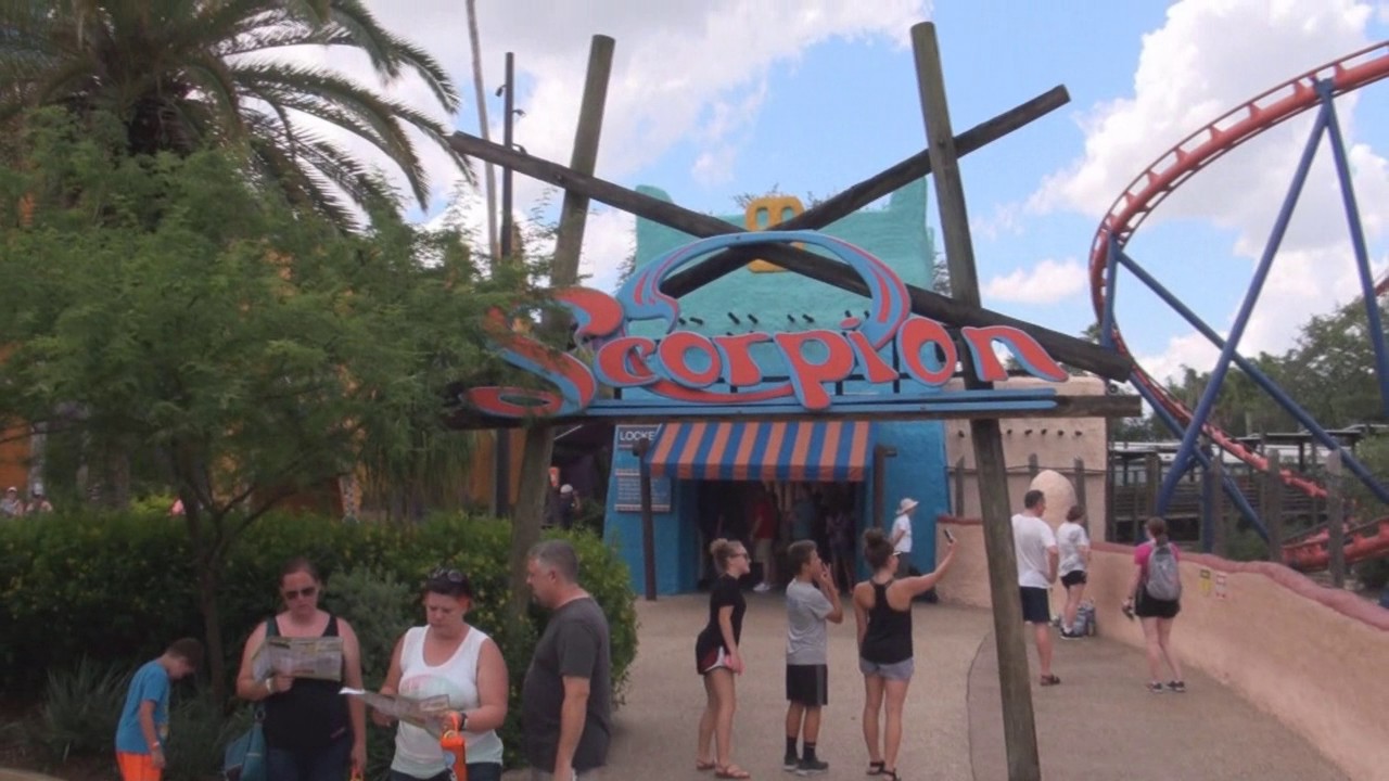 Scorpion coaster at Busch Gardens Tampa 2017 - YouTube