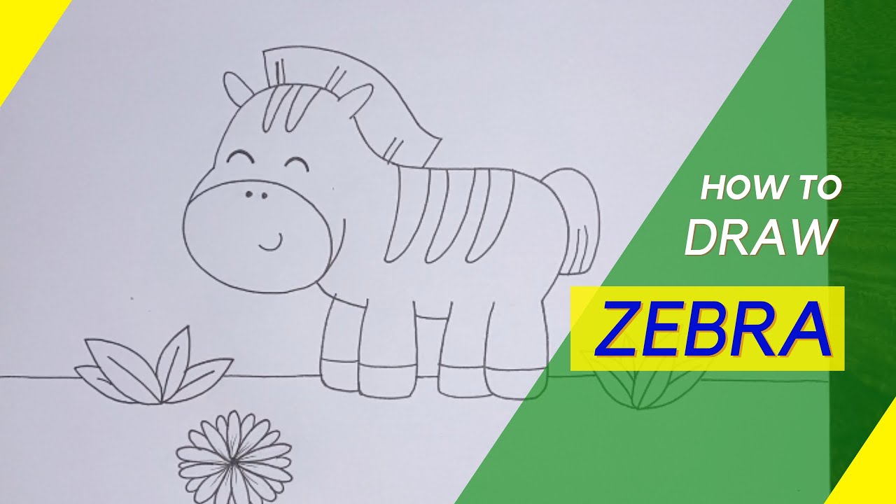 How to draw cute cartoons | easy zebra drawing step by step | drawing ...