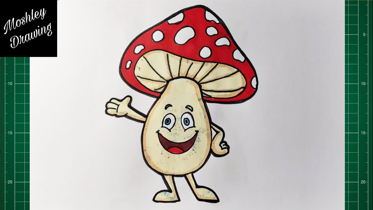 How to Draw a Cartoon Mushroom - YouTube