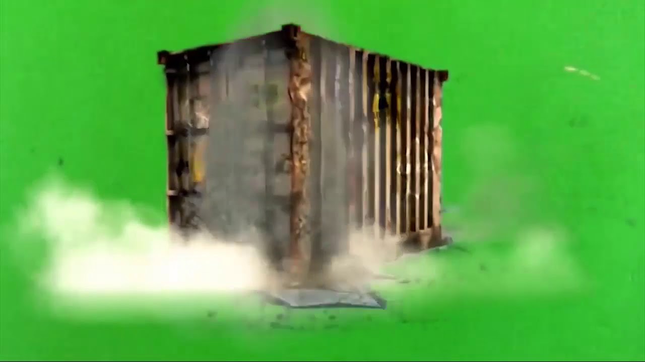Container Drop Green screen , special effects , background , VFX , No ...