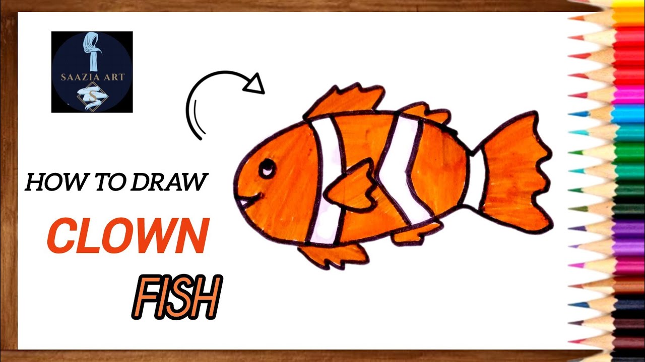 How to draw clown fish 🖌️|clown fish drawing |easy drawing | easy clown ...