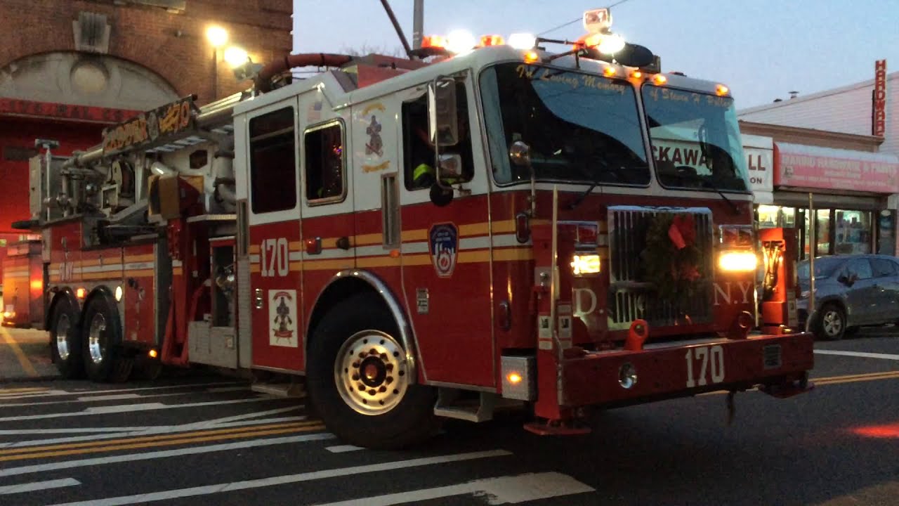 FDNY Tower Ladder 170 responding 2nd Due - YouTube
