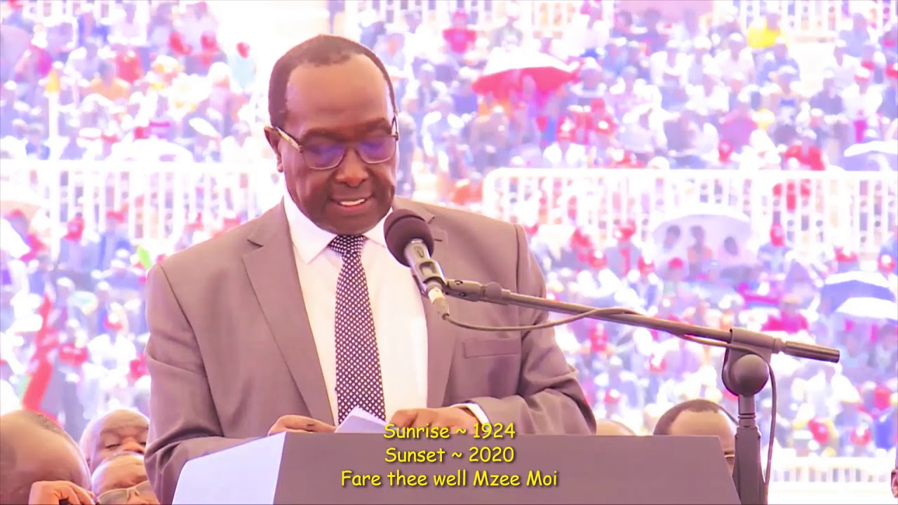 Eulogy of Daniel Toroitich Arap Moi by Hon Raymond Moi - YouTube