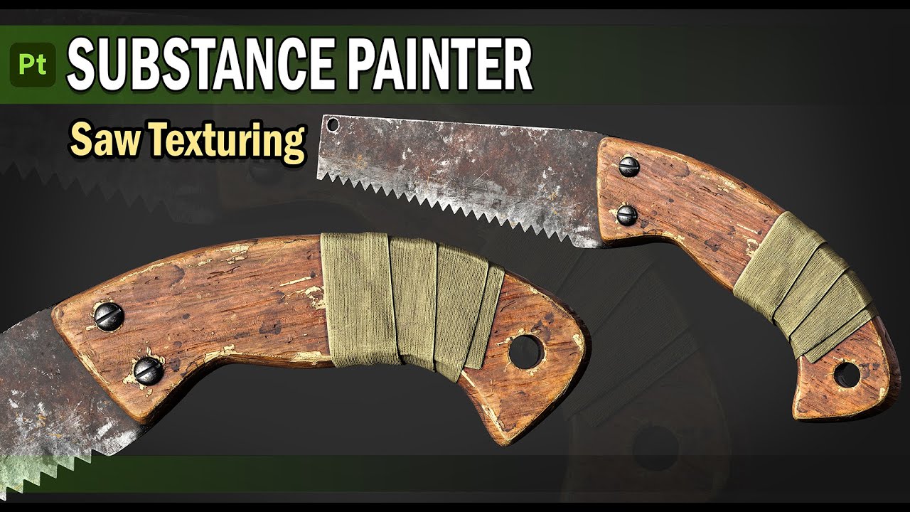 How to texture Saw in Substance Painter | Old Wood , Old Metal Material ...