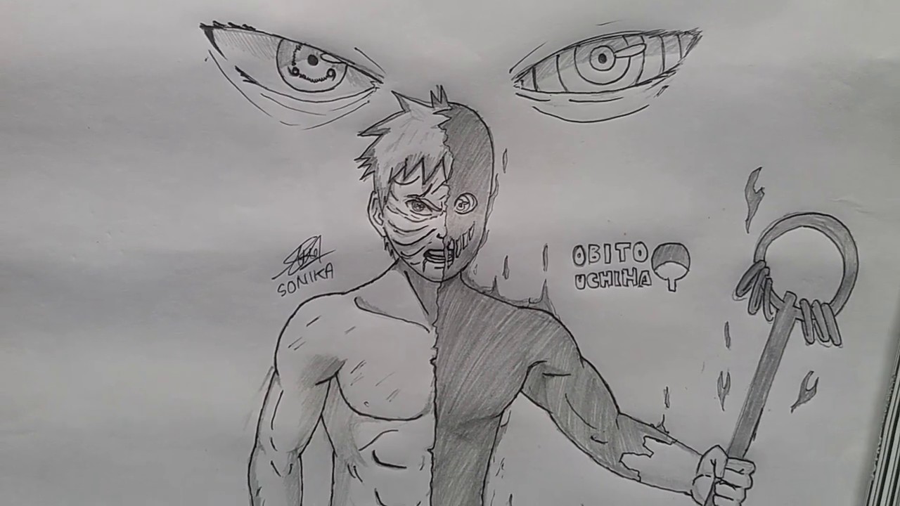 How to draw obito black zetsu - YouTube