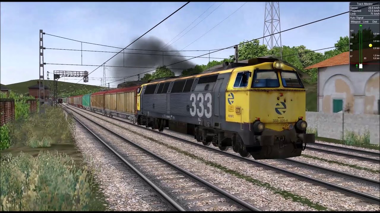 Open Rails / MSTS. Ruta Cercanías Asturias. Renfe 333 020 + 13 Habbis ...