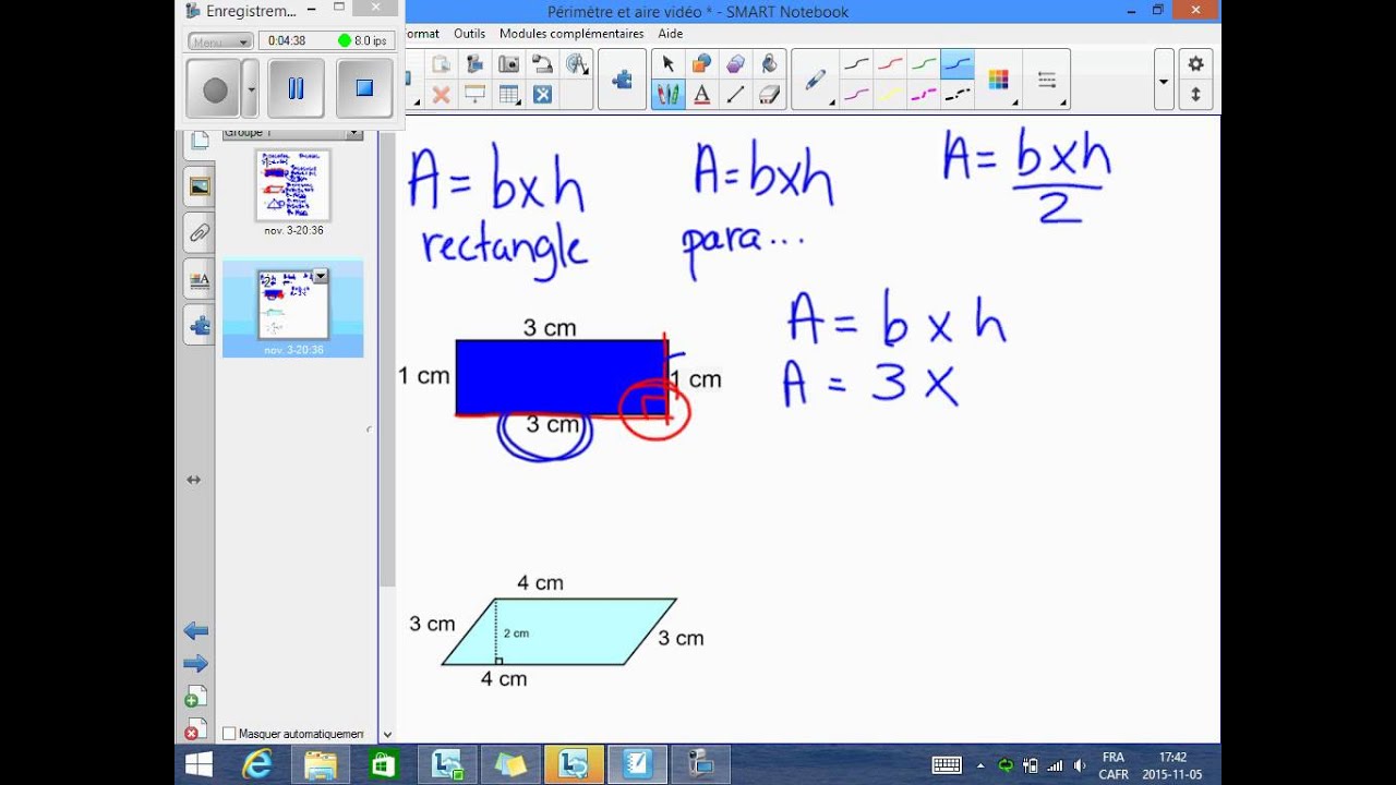 Application des formules aire et périmètre - YouTube