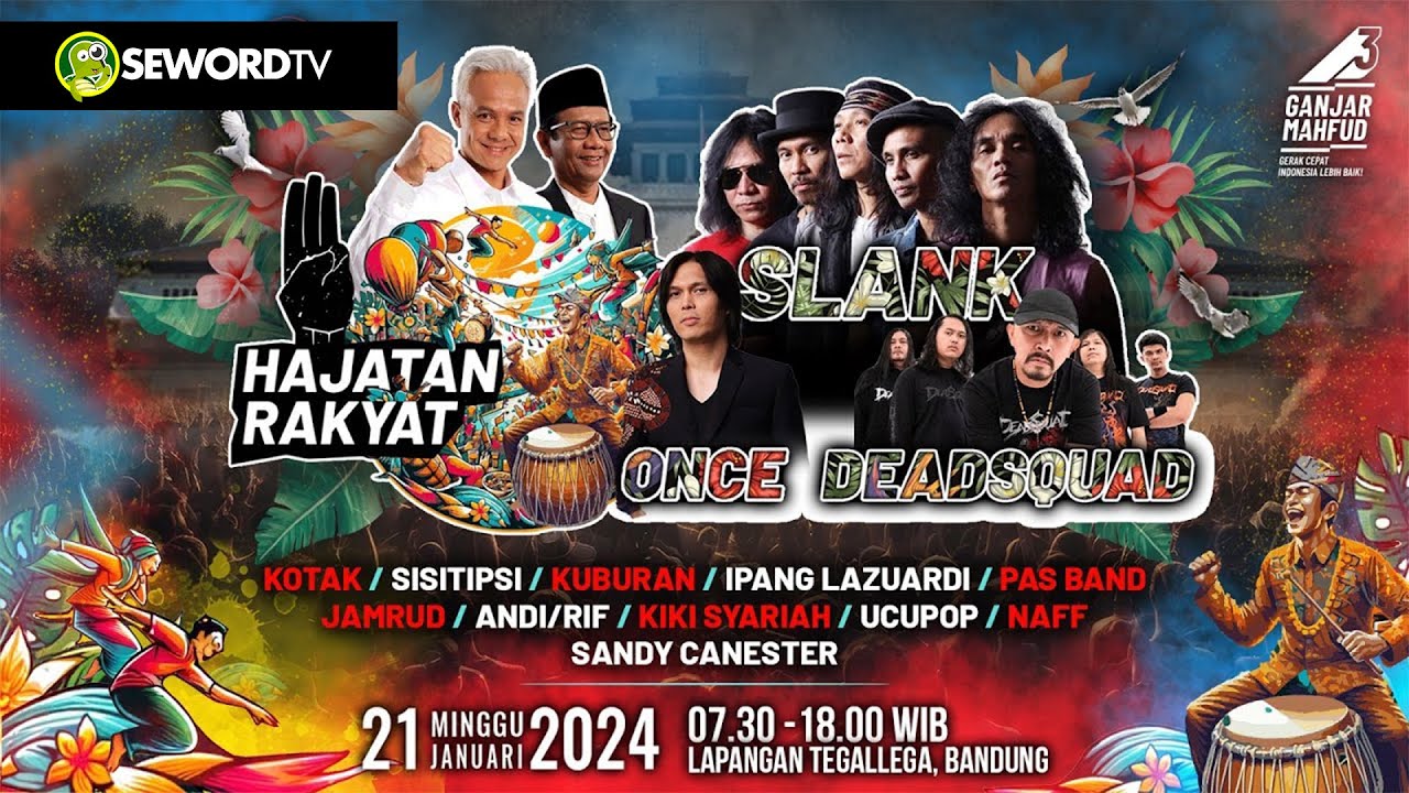 LIVE!! HAJATAN RAKYAT BANDUNG BARENG GANJAR PRANOWO - MAHFUD MD - YouTube