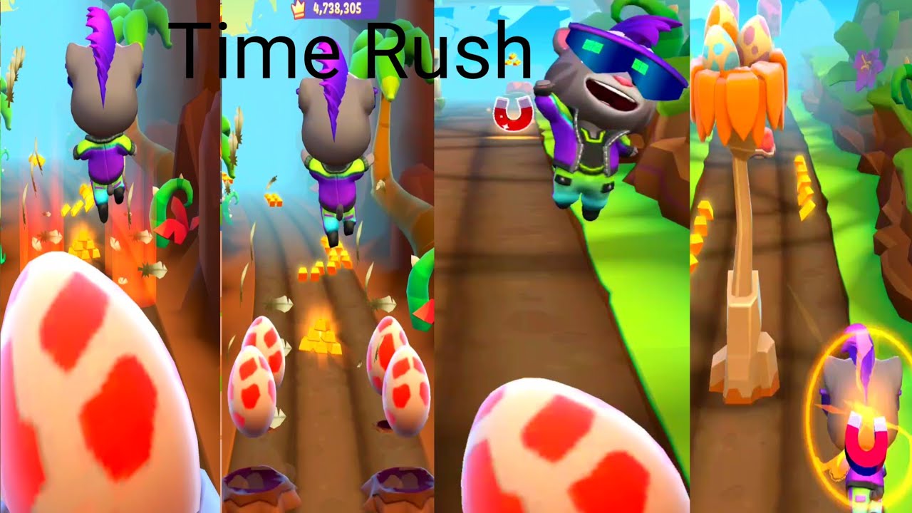 Talking Tom time Rush offline game iOS and Android game run and collect ...