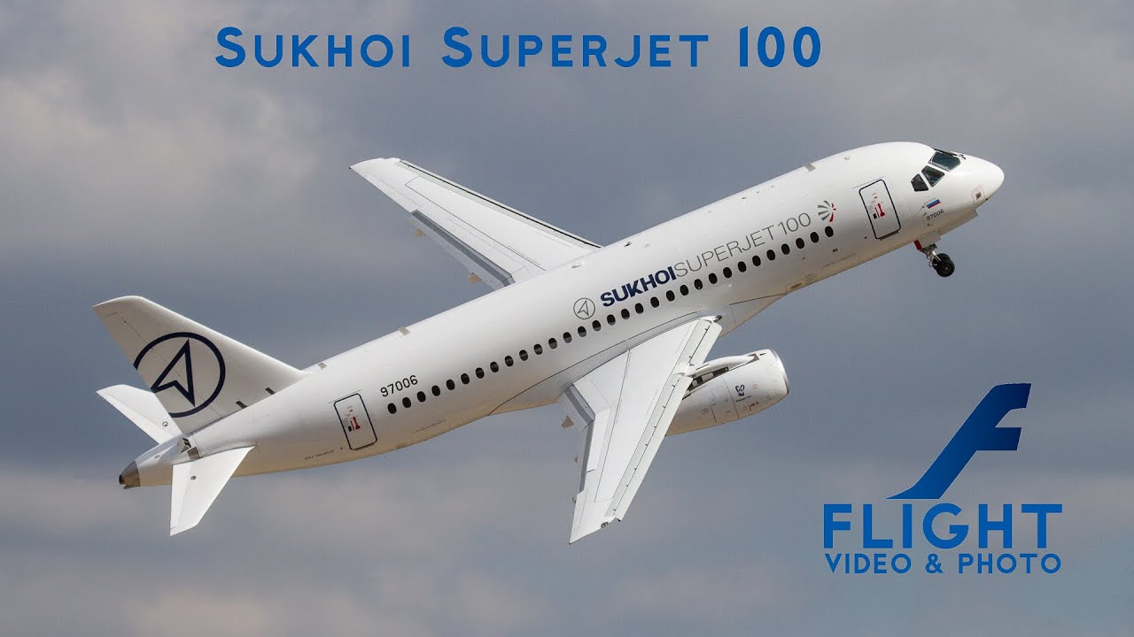 Sukhoi Superjet 100 SSJ100 Regional Airliner at MAKS - 4K Passenger ...