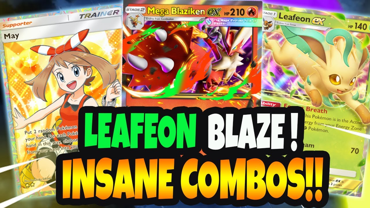 Best Mega Blaziken Leafeon EX Deck! Pokemon TCG Pocket! Mega Rising ...