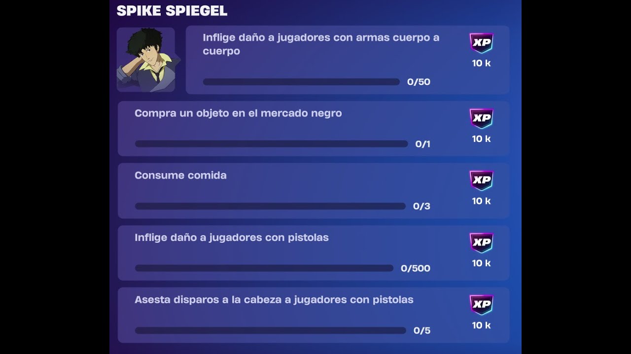 Misiones de COWBOY BEBOP de SPIKE SPIEGEL de Fortnite Capítulo 6 ...