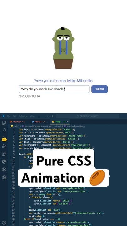 Make Mill Smile CAPTCHA CSS Animation - YouTube