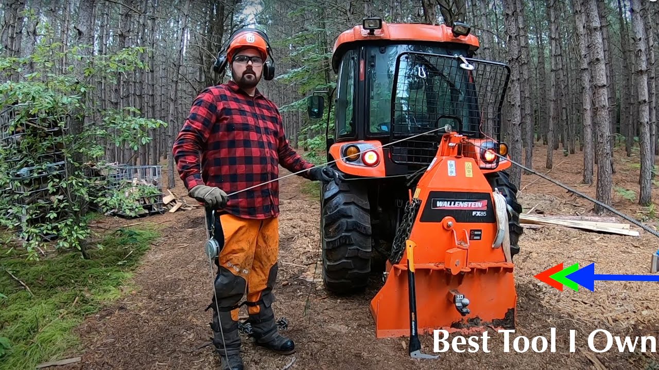 Cutting and Winching Trees for the Sawmill - YouTube