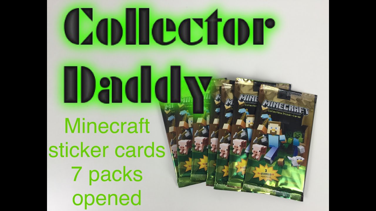 Minecraft sticker cards 7 packets opened - YouTube
