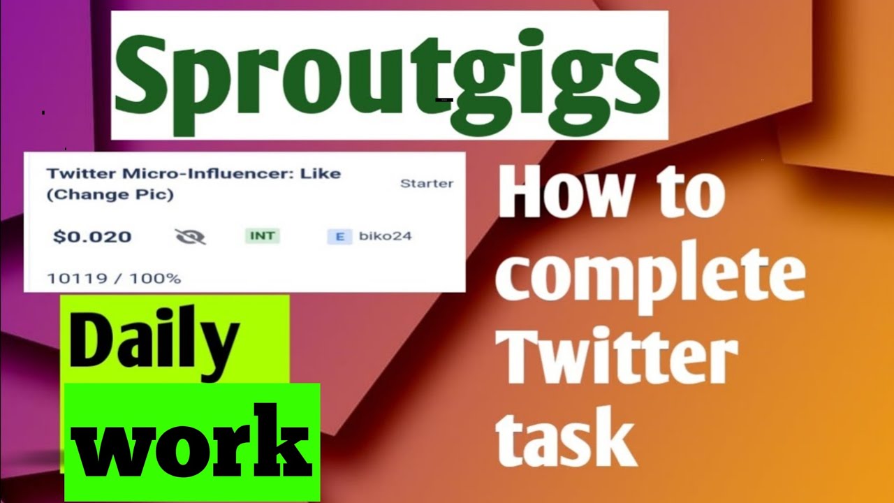 Sproutgigs Twitter task//How to complete twitter task - YouTube