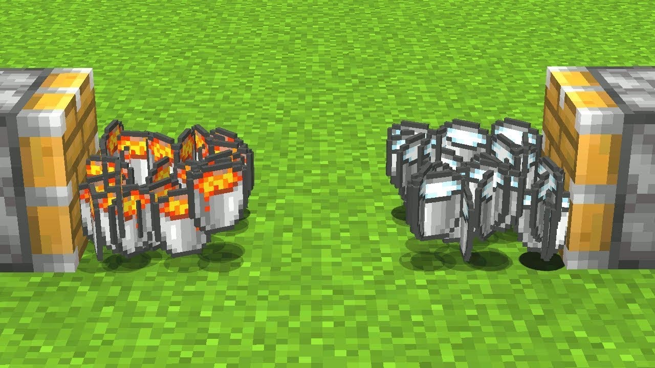 lava buckets + milk buckets = ??? - YouTube