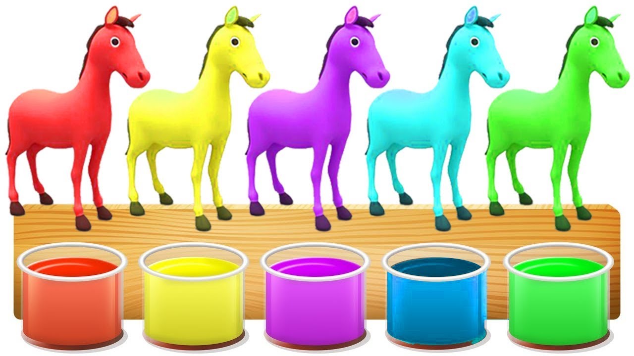 Learn Colors With horse painting for Children Learn Colours with ...