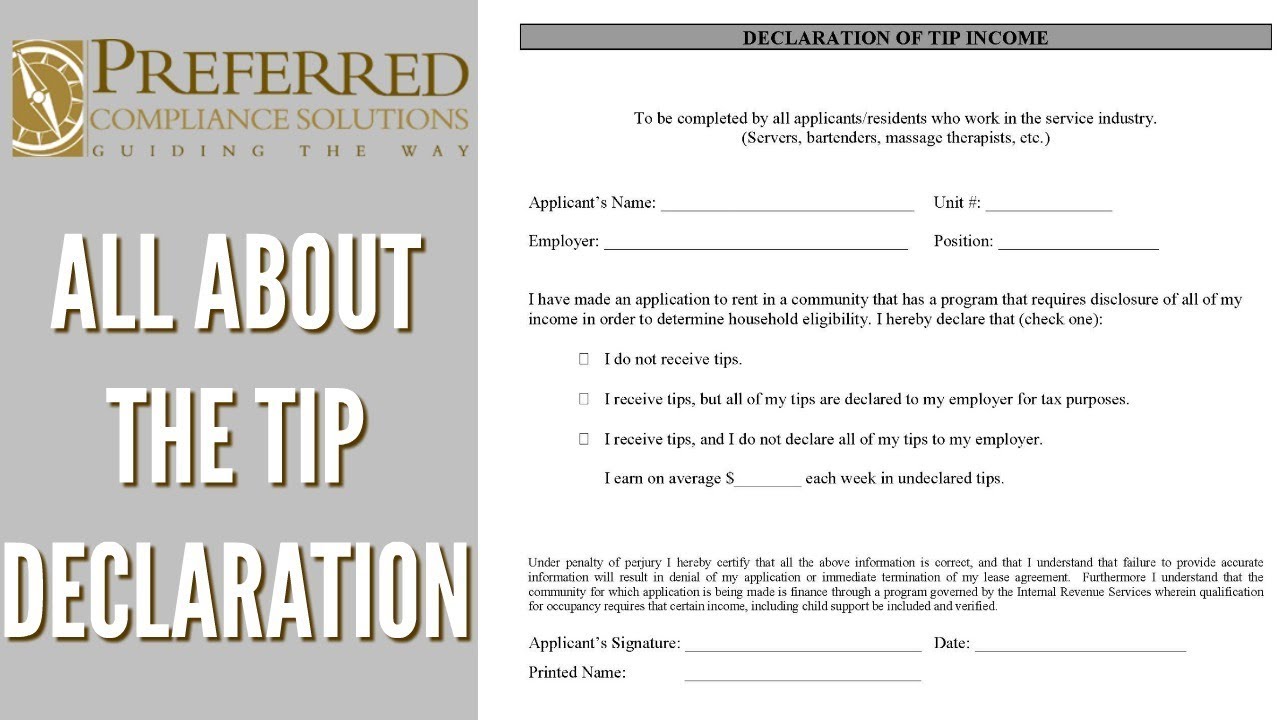 All About The Tip Declaration - YouTube